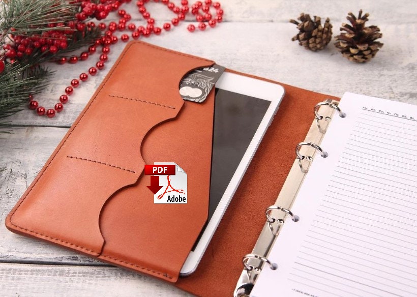 Leather Binder Ring Notebook Cover Pattern Journal Cover Rocket Book ...