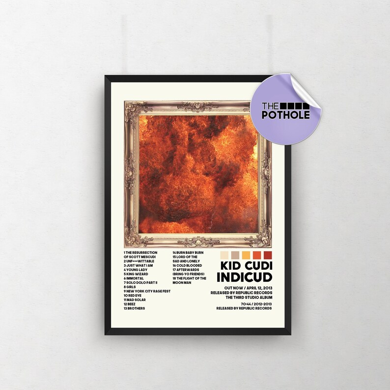 Kid Cudi Poster / Indicud Poster / Album Cover Poster Poster Print Wall ...