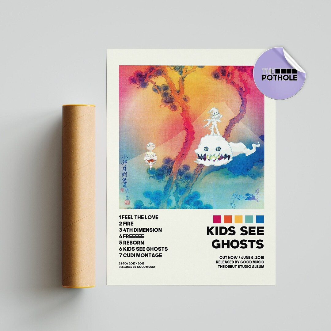 Kids See Ghosts Poster / Album Cover Poster / Kanye West Posters / Kid ...