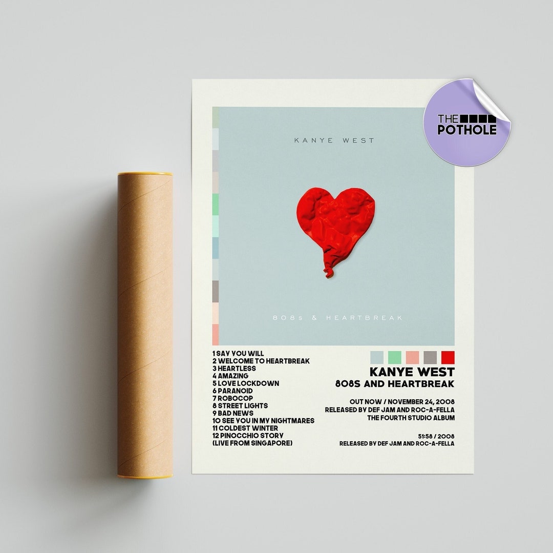 Kanye West Poster / 808s and Heartbreak Poster / Album Cover Poster ...