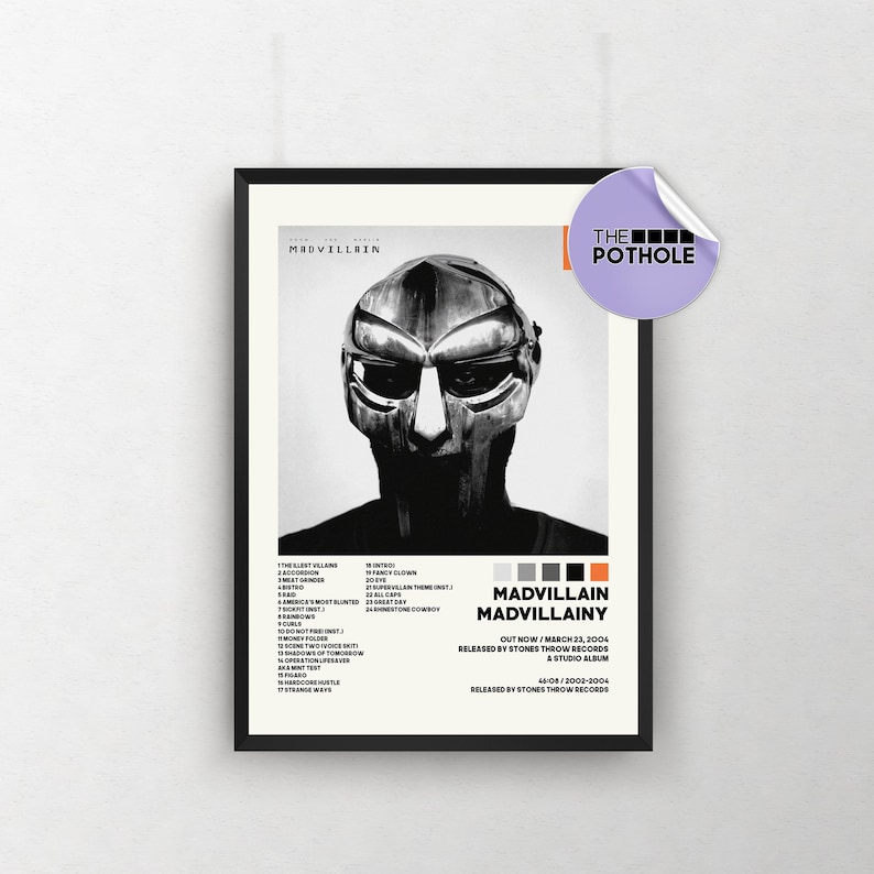 MF DOOM Posters / Madvillainy Poster Tracklist Album Cover - Etsy