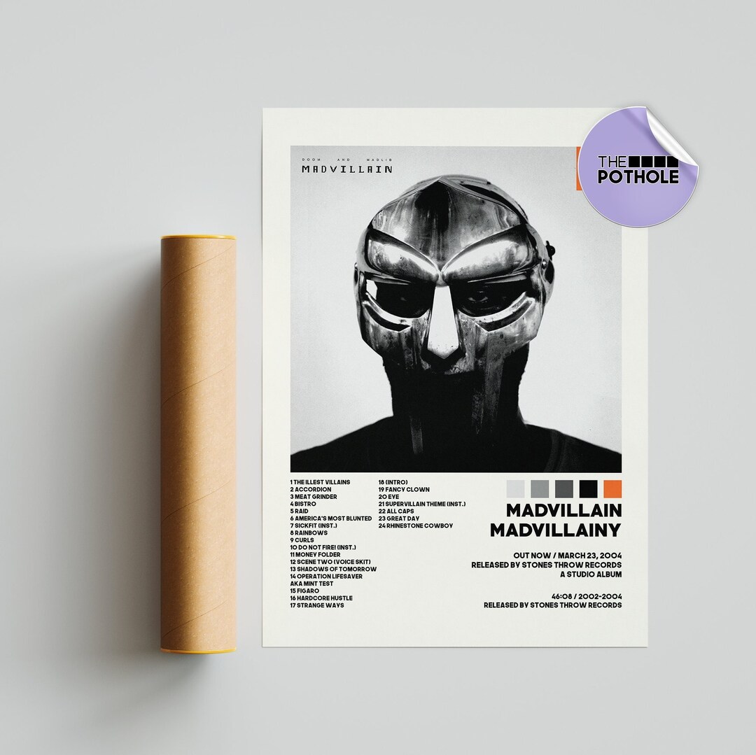 MF DOOM Posters / Madvillainy Poster Tracklist Album Cover - Etsy