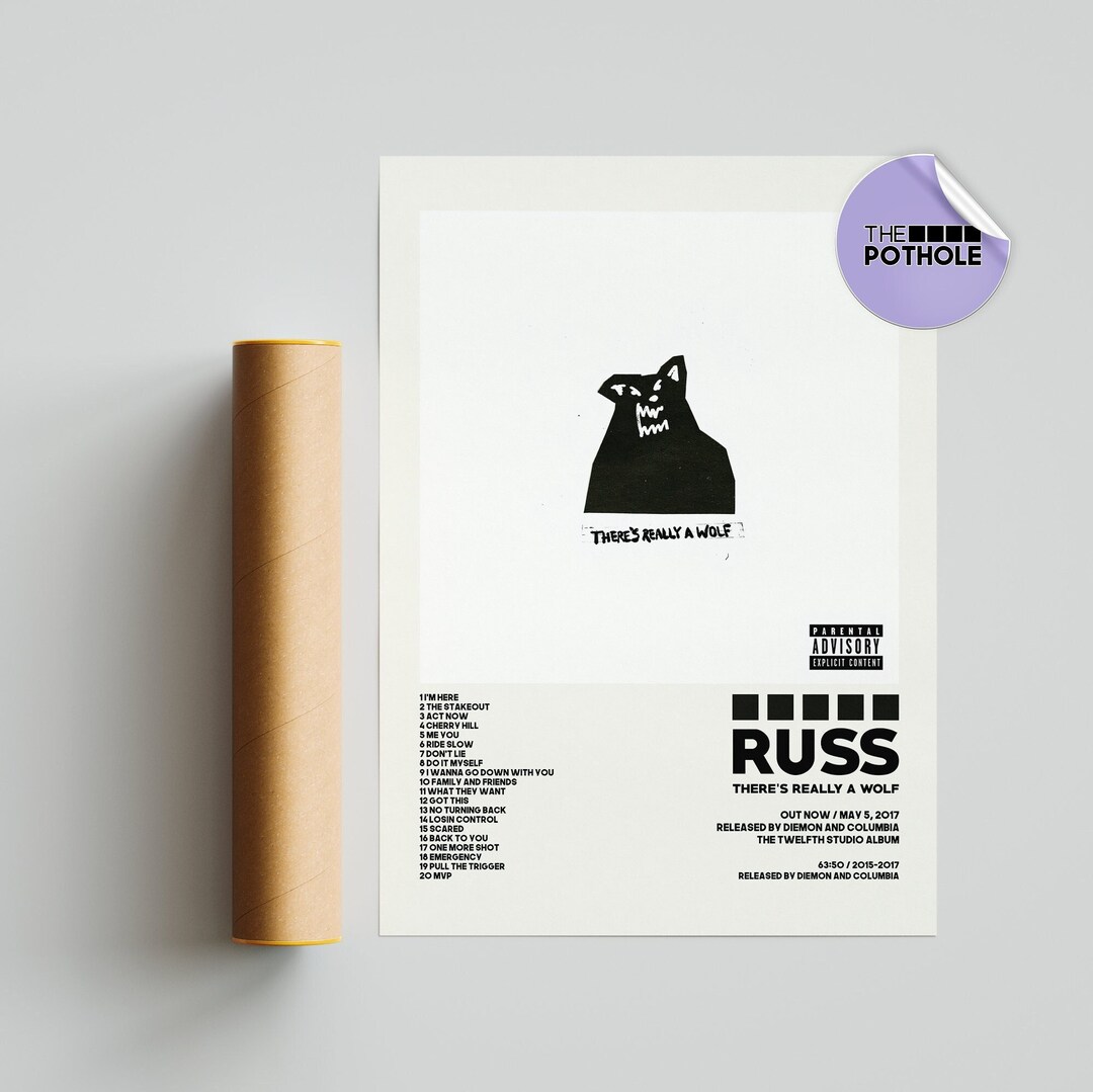 Russ Posters / Theres Really a Wolf Poster Tracklist Poster - Etsy