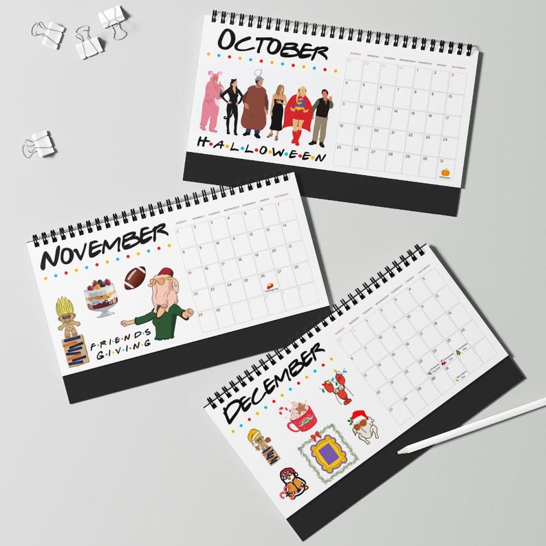 FRIENDS Themed Desk Calendar 2026, 2026 FRIENDS Calendar, Character ...