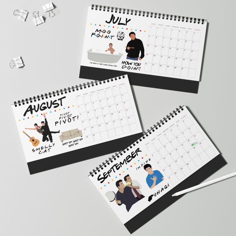 FRIENDS Themed Desk Calendar 2026, 2026 FRIENDS Calendar, Character ...