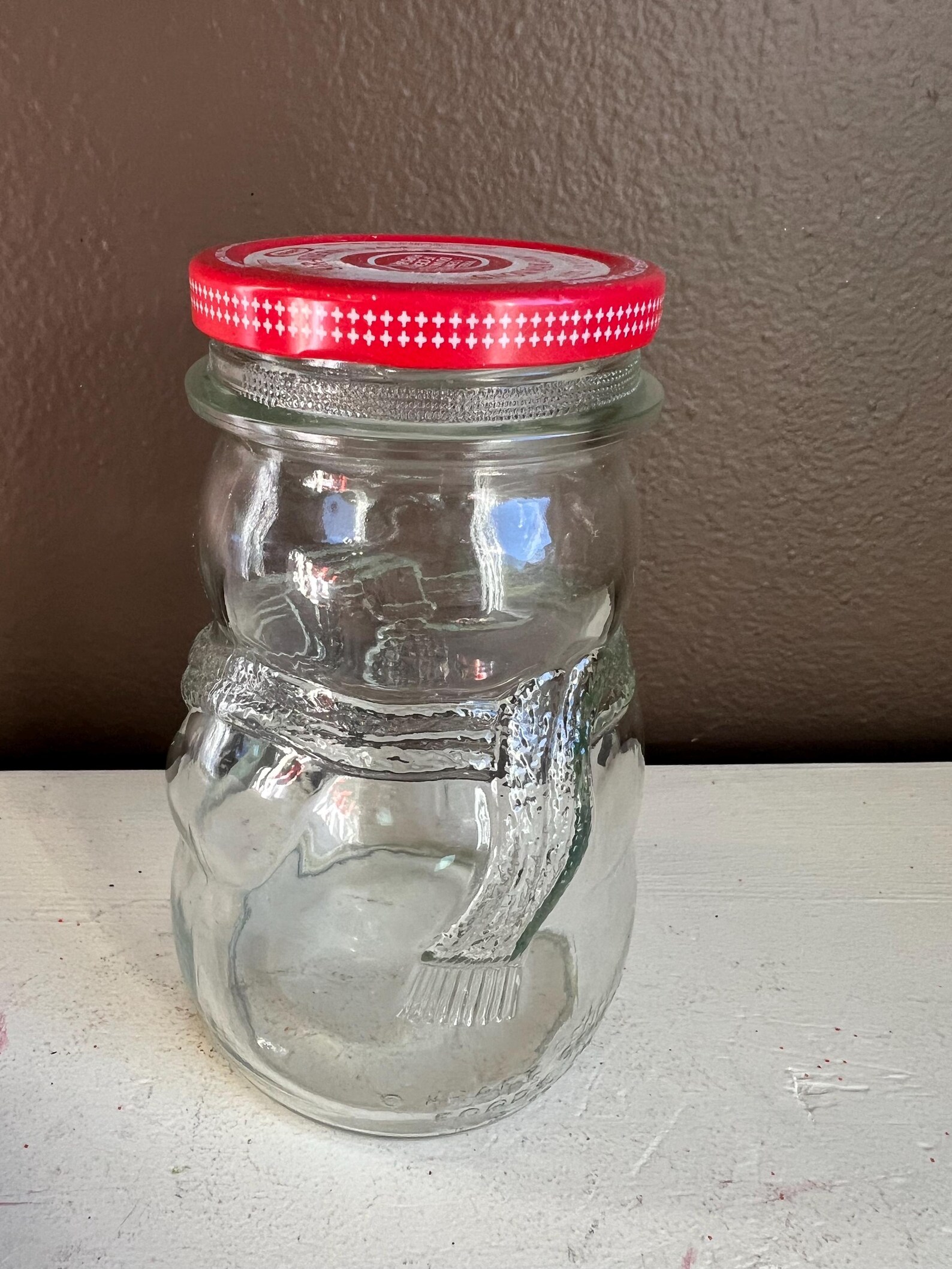 Kraft Snowman Strawberry Jam Jar Clear Glass Jelly Jar 1992 6 Inches ...