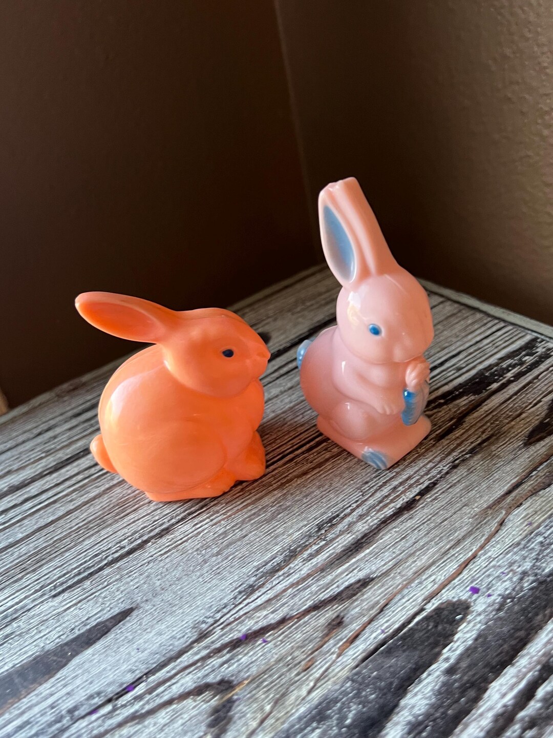 Vintage Easter Knickerbocker Bunny Rabbits - Hard Plastic - Set of 2 - Etsy