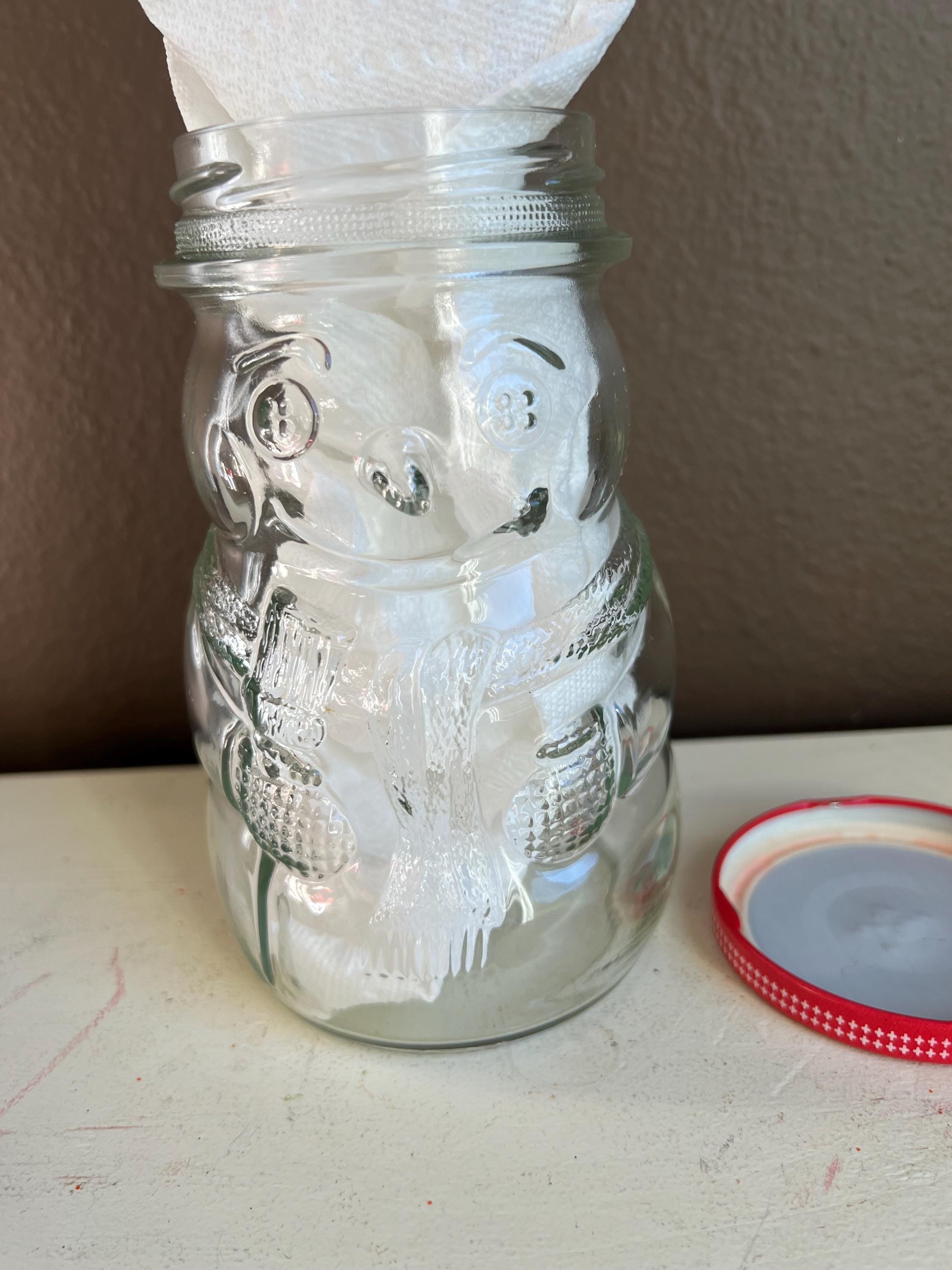 Kraft Snowman Strawberry Jam Jar Clear Glass Jelly Jar 1992 6 Inches ...