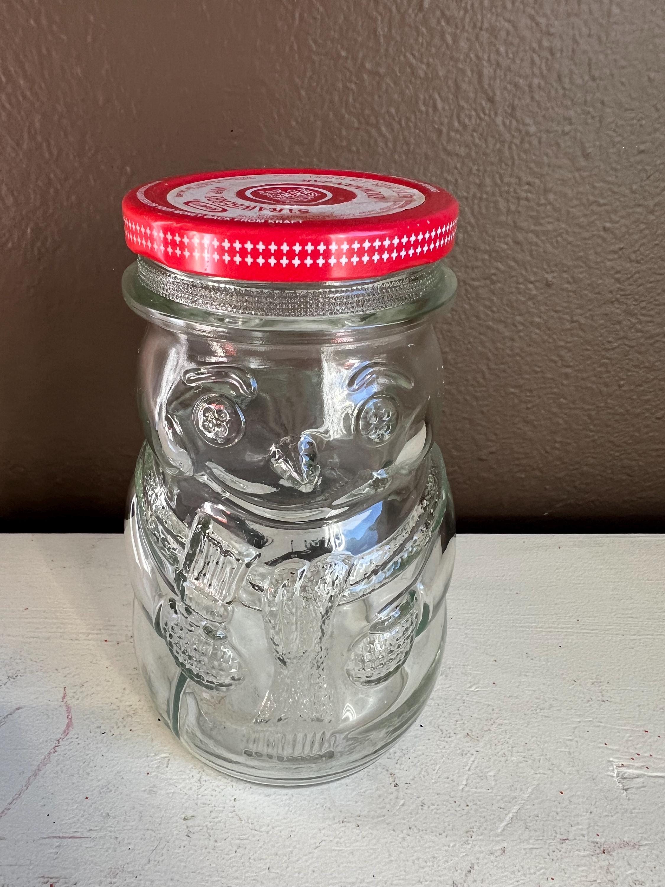 Kraft Snowman Strawberry Jam Jar Clear Glass Jelly Jar 1992 6 Inches ...