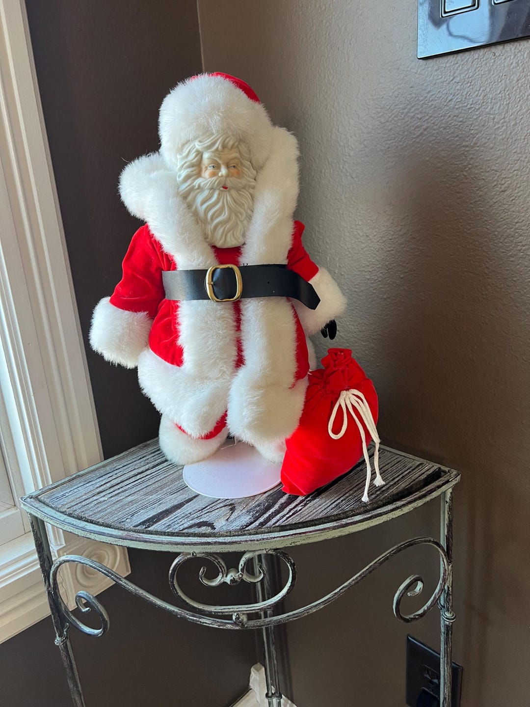 Vintage Santa Clause With Porcelain Face Hands Feet - 14 Inches Tall - Etsy