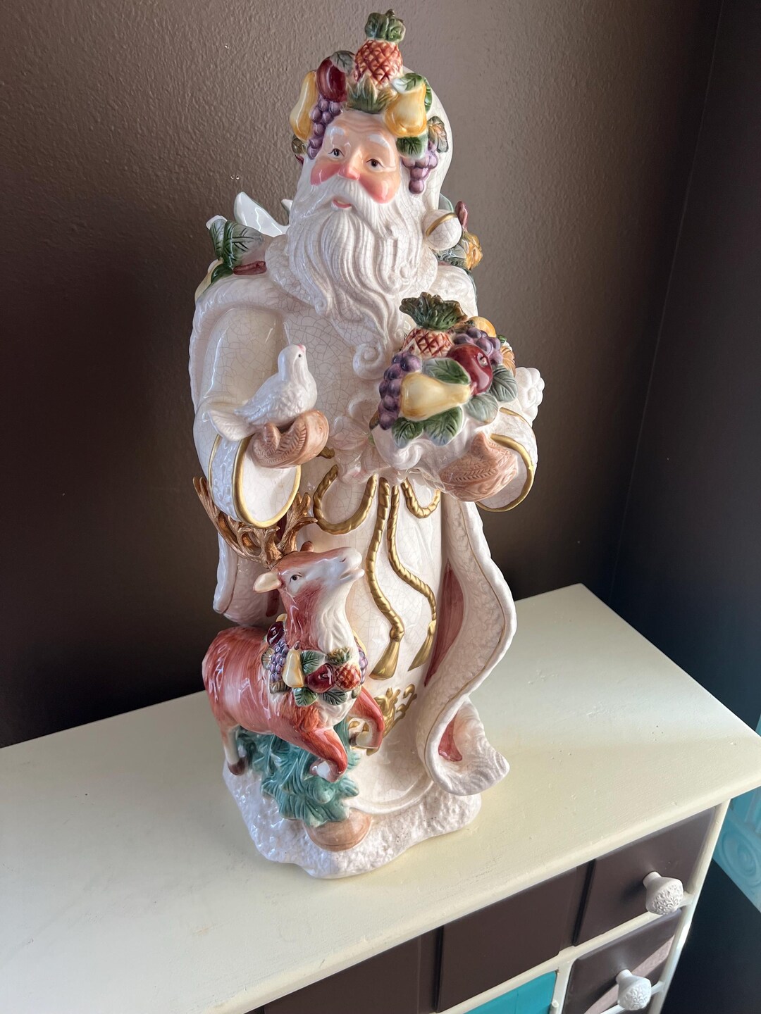 Kaldun & Bogle Vintage Large Santa Figurine Christmas Vase Planter - 22 ...