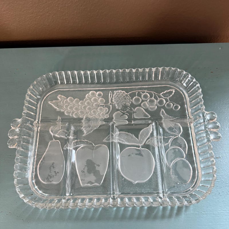 Glass Relish Tray - Etsy