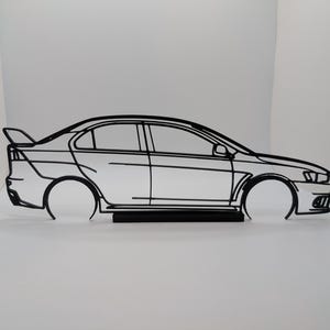 Mitsubishi Evo X Silhouette Wall / Desk Art Perfect Gift for Car Lovers ...