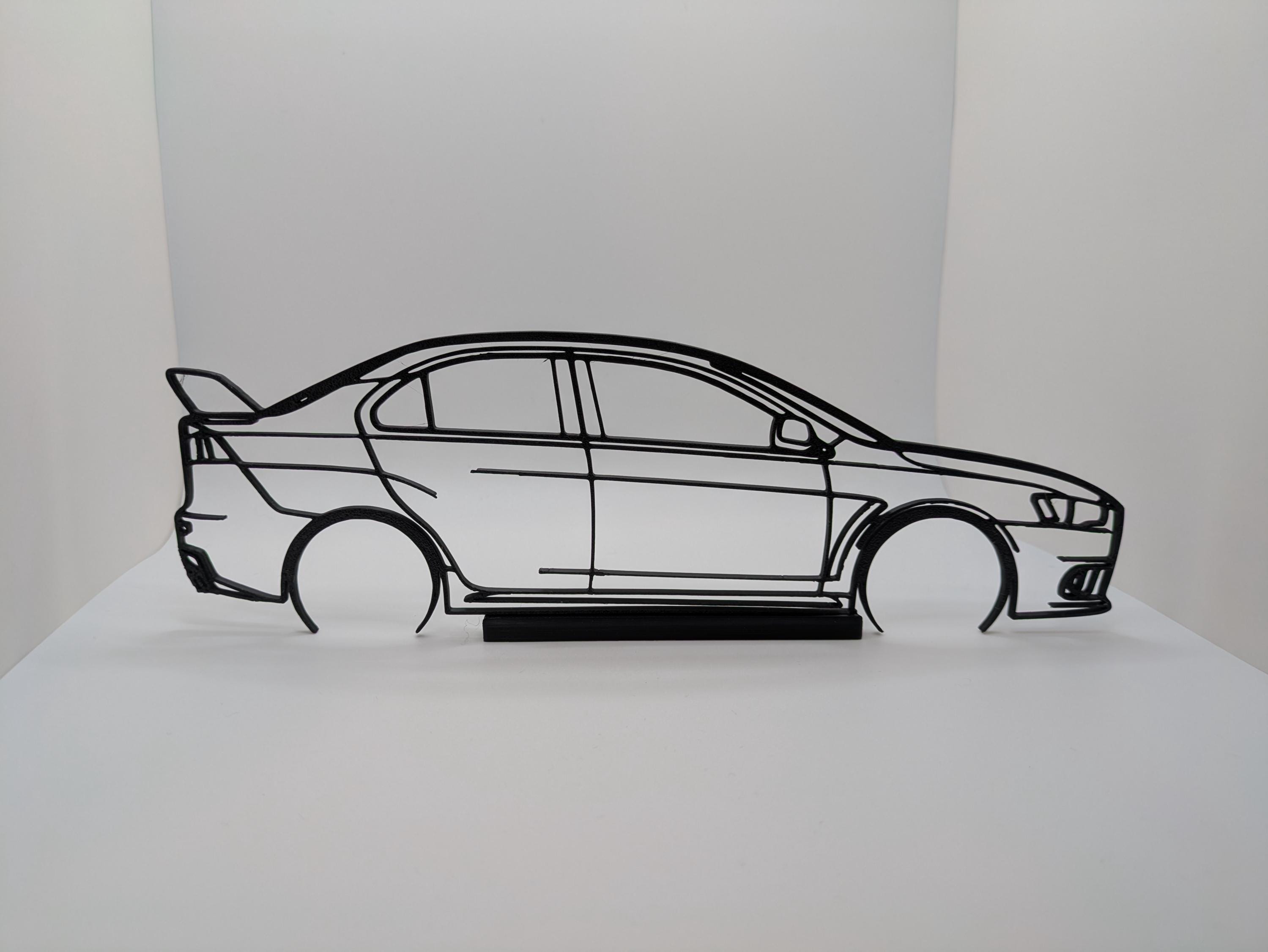 Mitsubishi Evo X Silhouette Wall / Desk Art Perfect Gift for Car Lovers ...