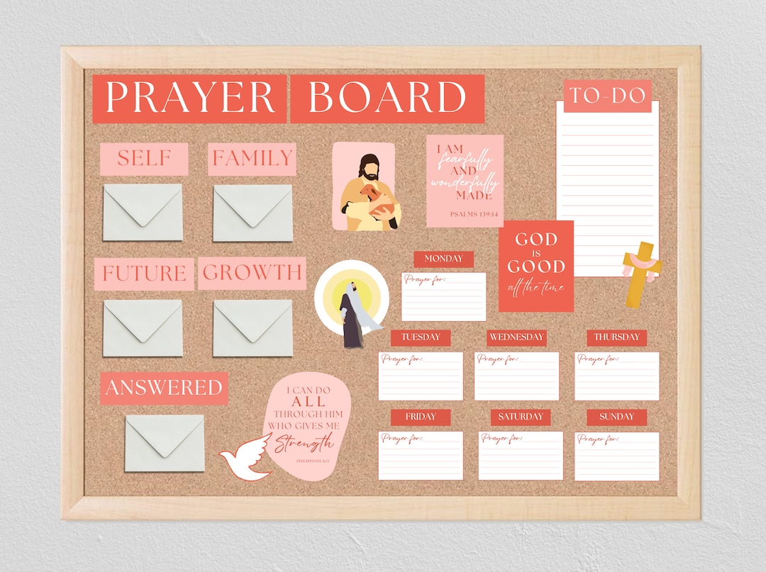 Prayer Board Starter Kit | Pink Prayer Board Template - Etsy