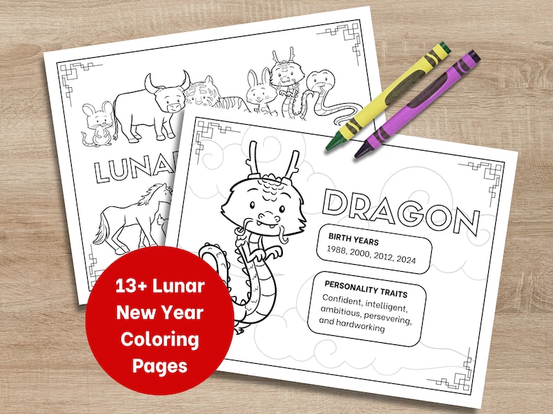 Chinese New Year Coloring Pages | Lunar New Year 2025 for Kids | Year ...