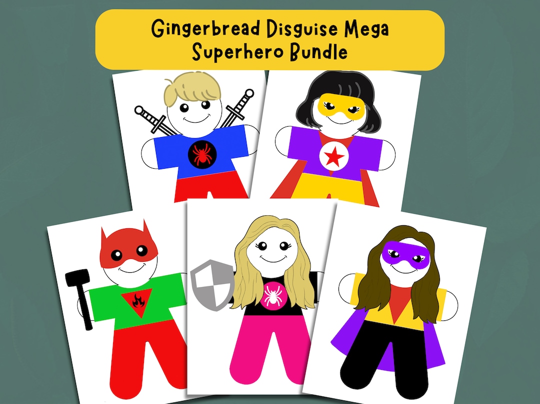 Mega Superhero Gingerbread Disguise Kit | Kids' Gingerbread Craft Kit ...