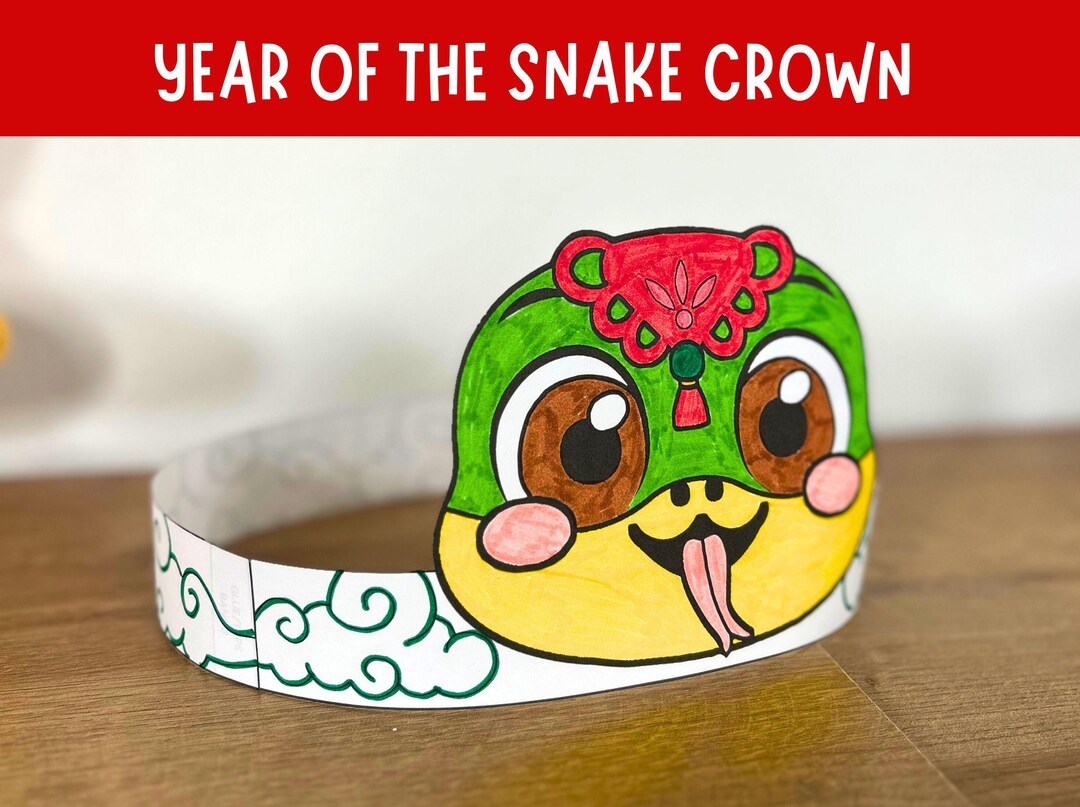 Year of the Snake Paper Crown Craft: Lunar New Year 2025 (PDF) - Etsy