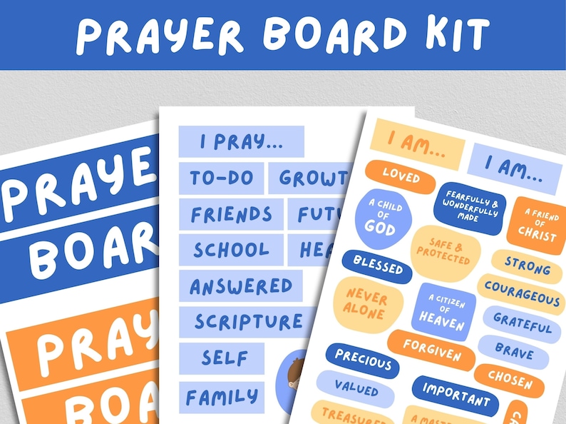 Kids Prayer Board Starter Kit: Christian Affirmations (PDF File) - Etsy