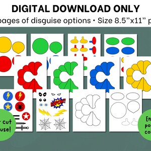 Superhero Turkey in Disguise Kit: Kids Thanksgiving Craft (digital ...