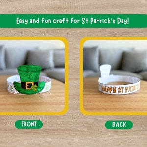 St Patrick's Day Paper Crown Craft | Leprechaun Hat Craft | Coloring ...