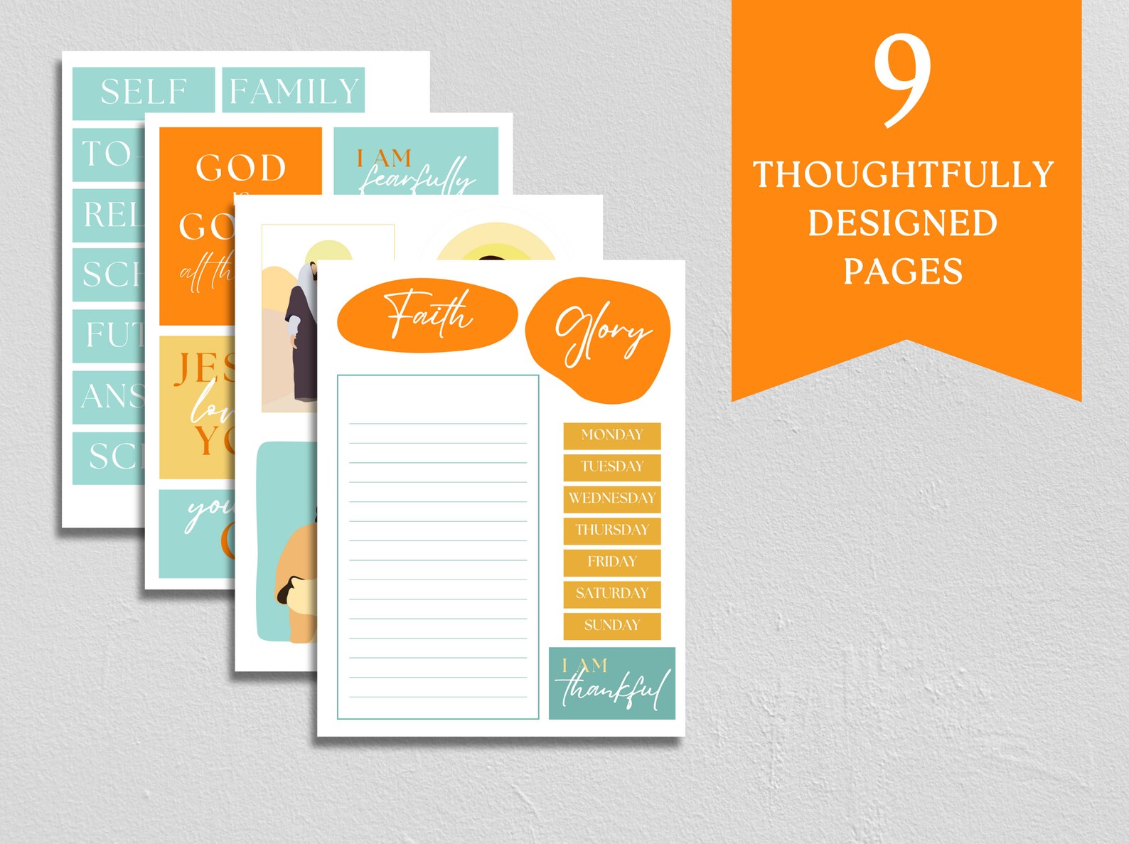 Prayer Board Starter Kit Orange, Blue, Yellow Prayer Board Template - Etsy