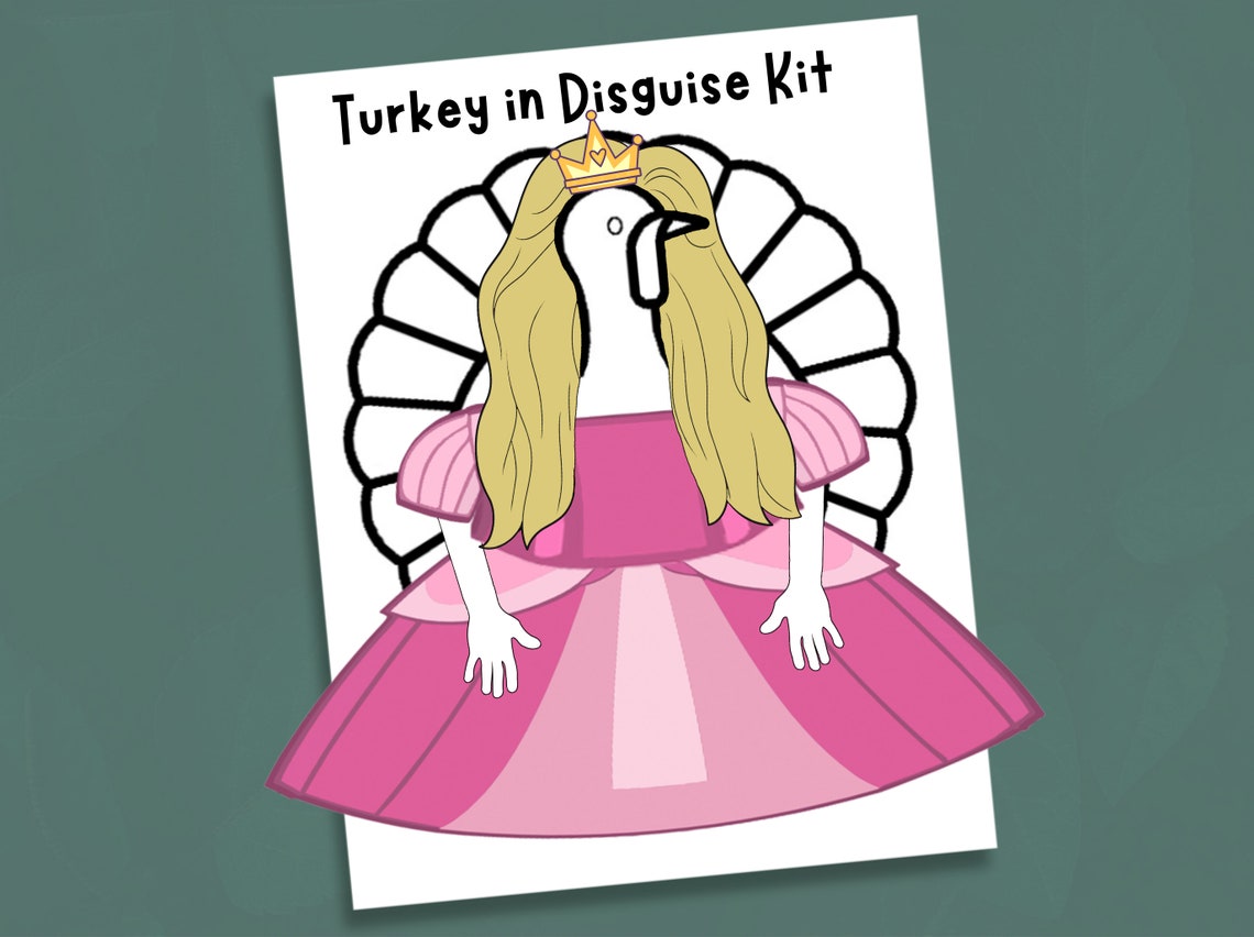 Princess Turkey in Disguise Kit: Kids Craft (digital Download) - Etsy