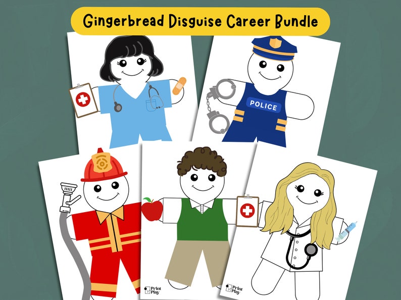 Gingerbread Career Bundle | Gingerbread in Disguise Craft | Gingerbread ...
