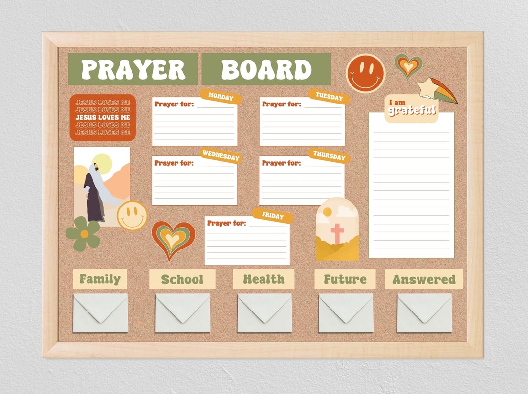 Retro Prayer Board Starter Kit: Printable Headers & Graphics (PDF) - Etsy