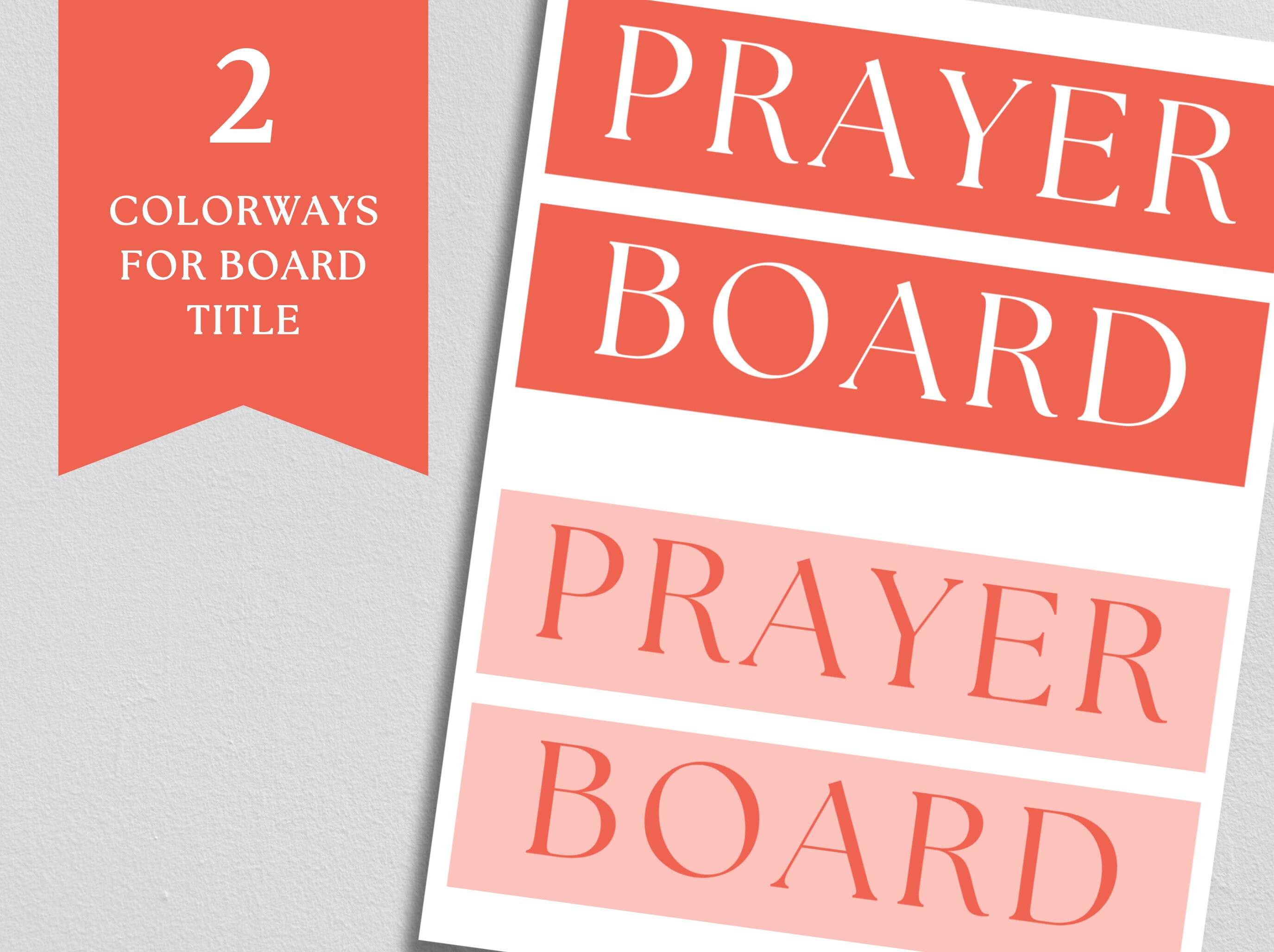 Prayer Board Starter Kit | Pink Prayer Board Template - Etsy