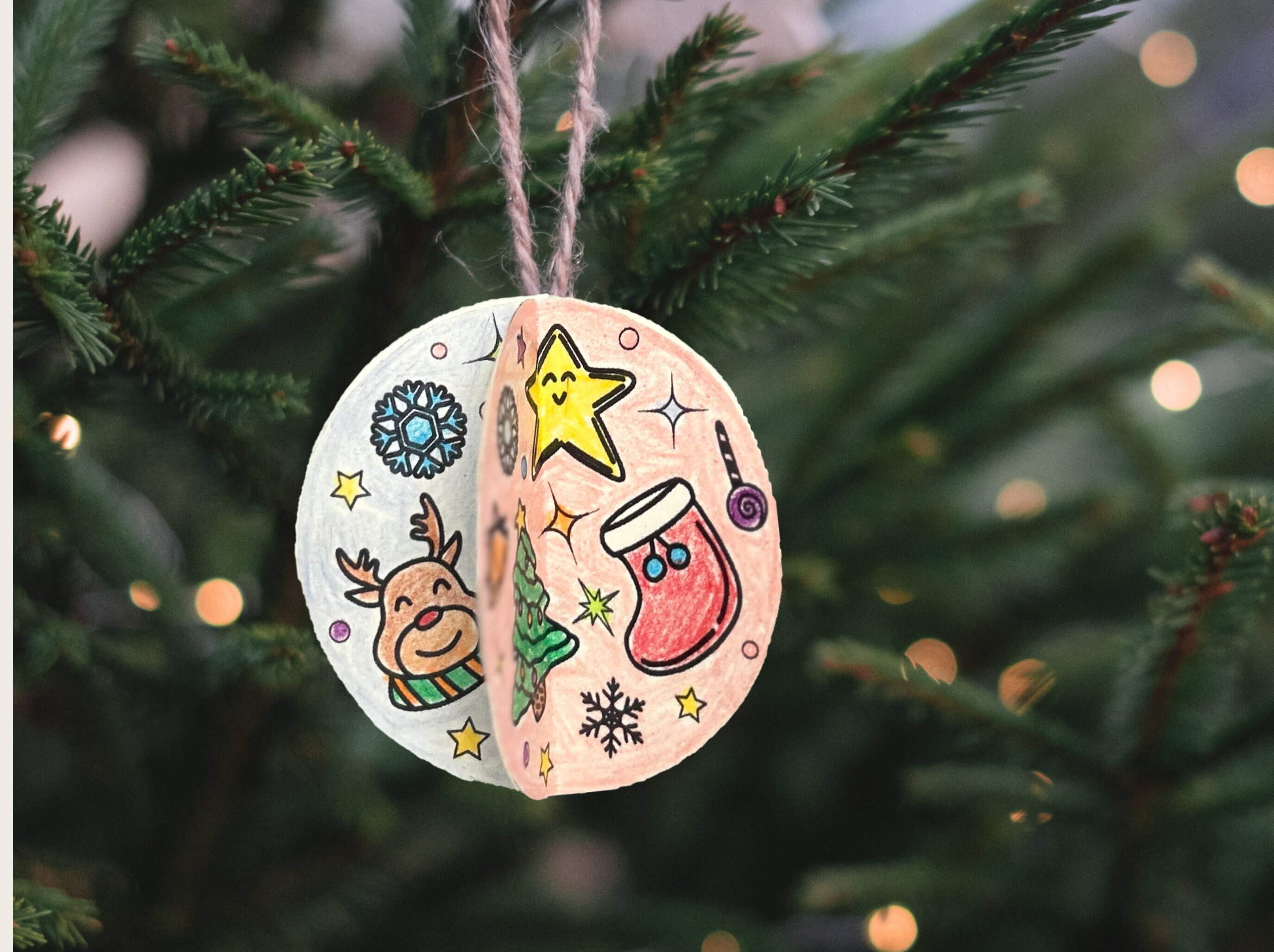 Printable Christmas Ornament | DIY Ornaments for Kids | Color Me Paper ...