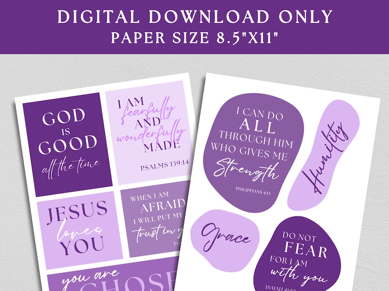 Purple Prayer Board Starter Kit: Printable Headers & Graphics (PDF) - Etsy