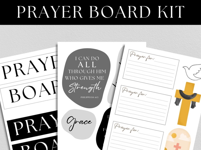 Prayer Board Starter Kit: Black & White Template (PDF) - Etsy