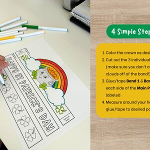 St Patrick's Day Paper Crown Craft | Pot O' Gold Rainbow Craft ...
