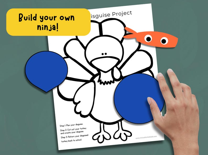 Ninja Turkey Disguise Kit: Kids Craft (digital Download) - Etsy