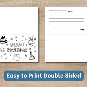 Printable Coloring Birthday Card: DIY Activity (PDF) - Etsy
