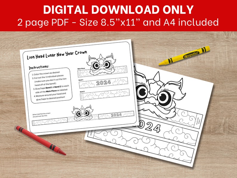 Lunar New Year Paper Crown Craft Chinese New Year 2024 Craft Year of ...