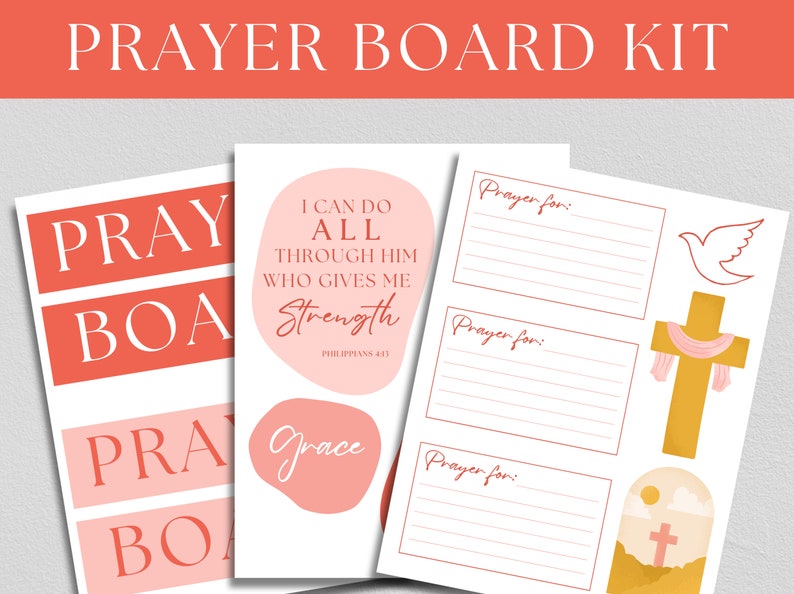 Prayer Board Starter Kit | Pink Prayer Board Template - Etsy