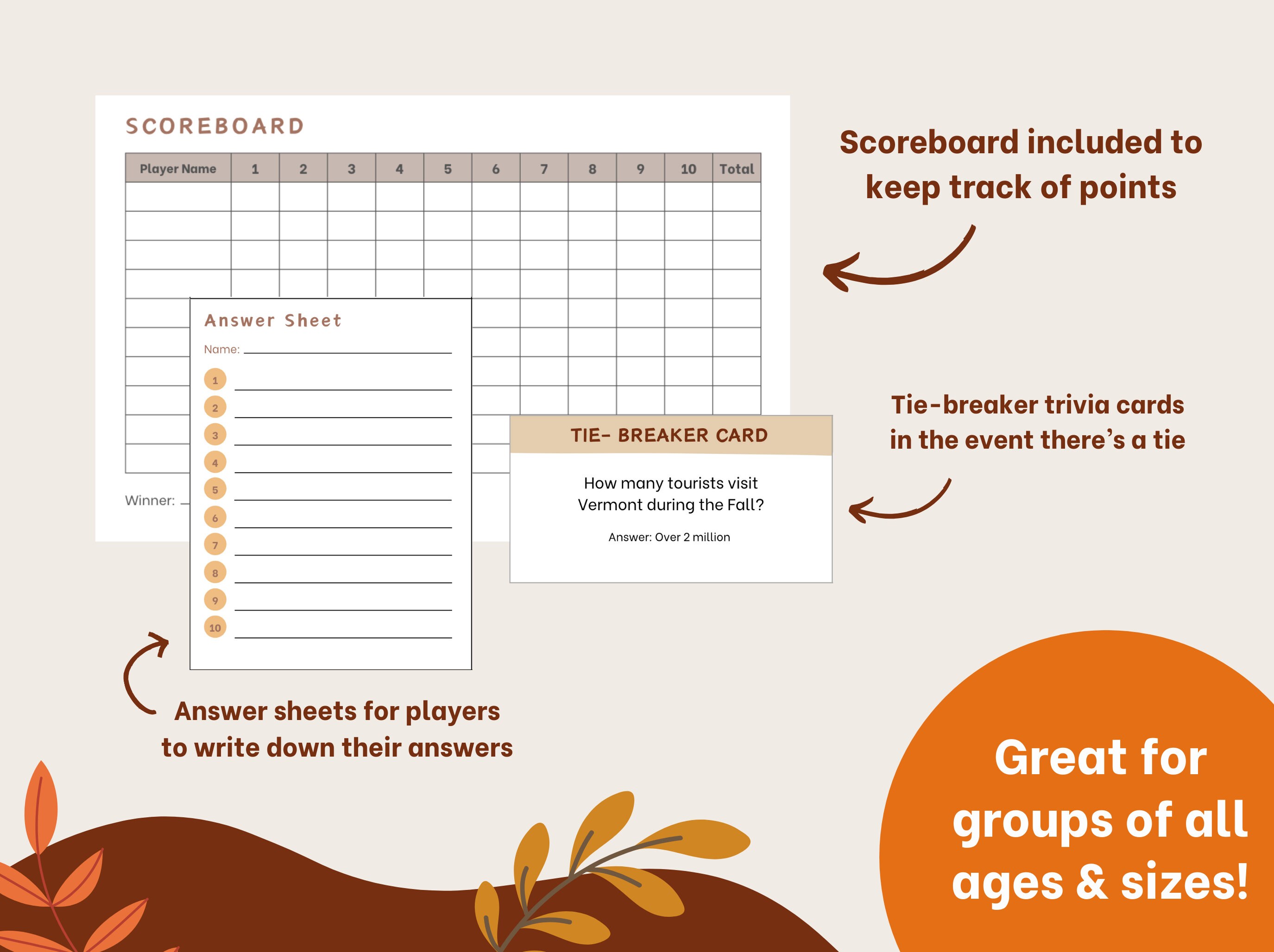 Fall Themed Party Game Printable Thanksgiving Game Friendsgiving Game ...