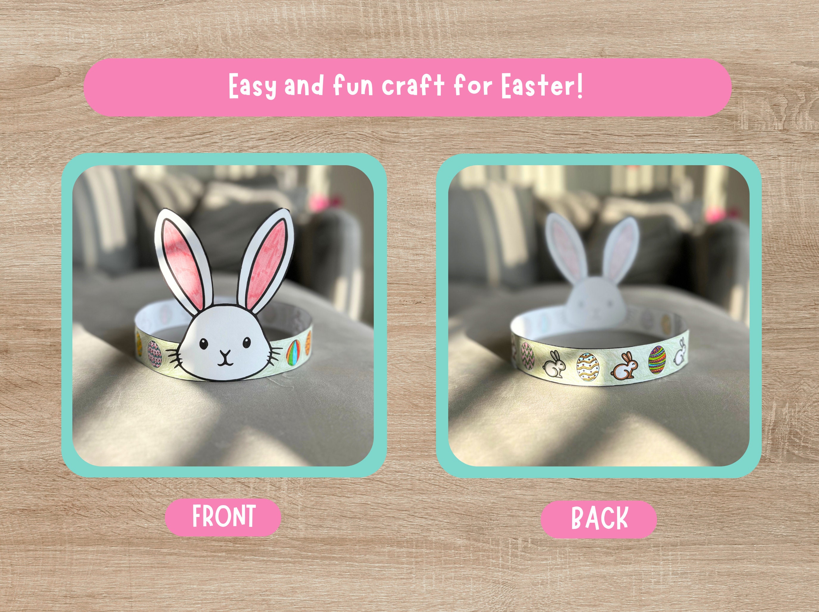 Easter Bunny Paper Crown Craft | Bunny Face Craft | Coloring Kid's ...