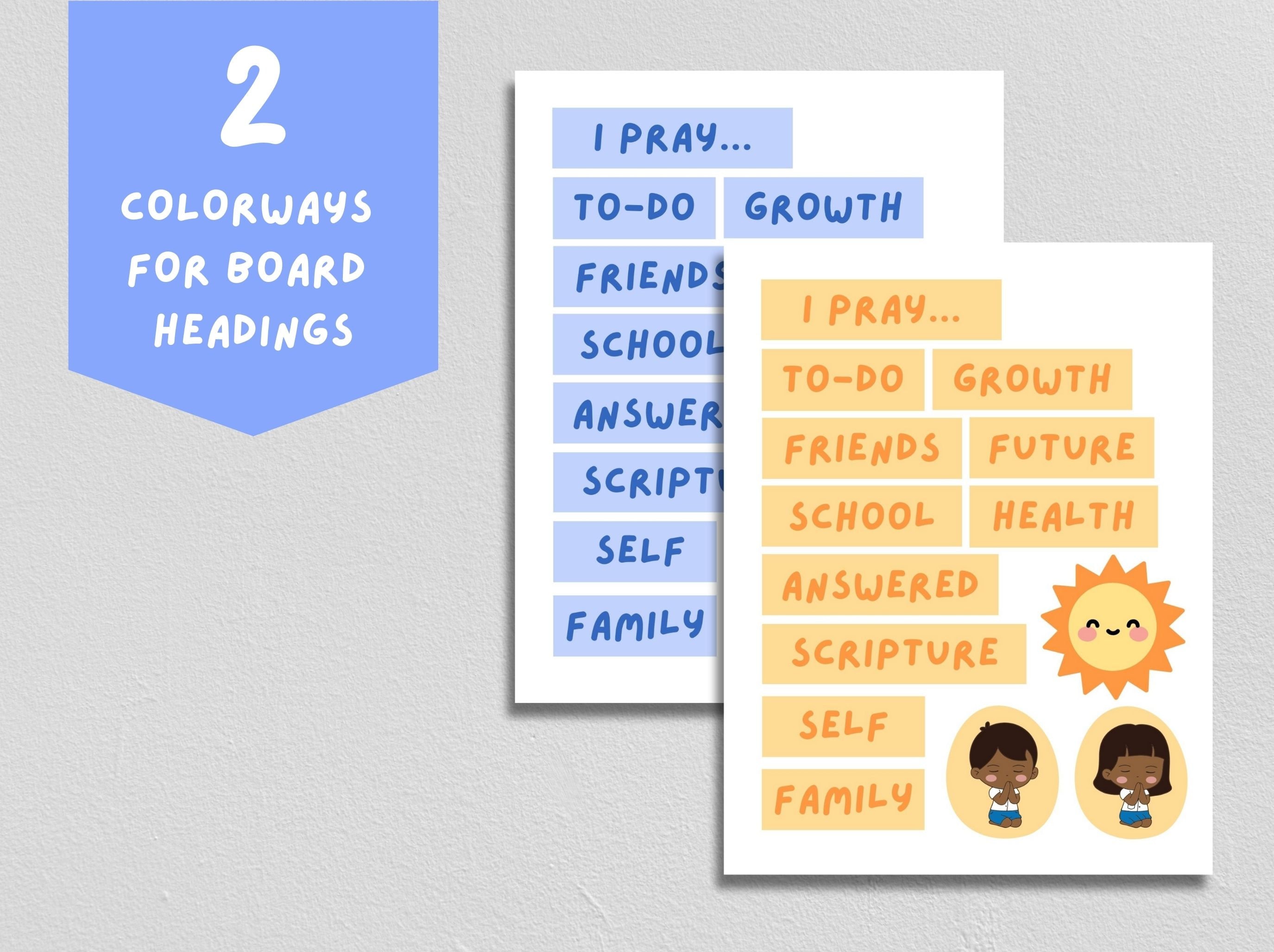 Kids Prayer Board Starter Kit: Christian Affirmations (PDF File) - Etsy