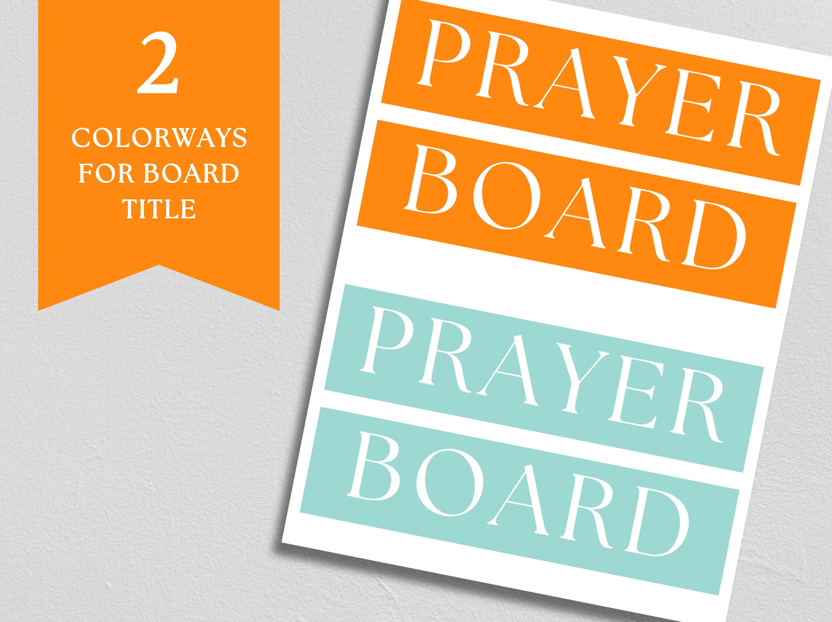 Prayer Board Starter Kit Orange, Blue, Yellow Prayer Board Template - Etsy