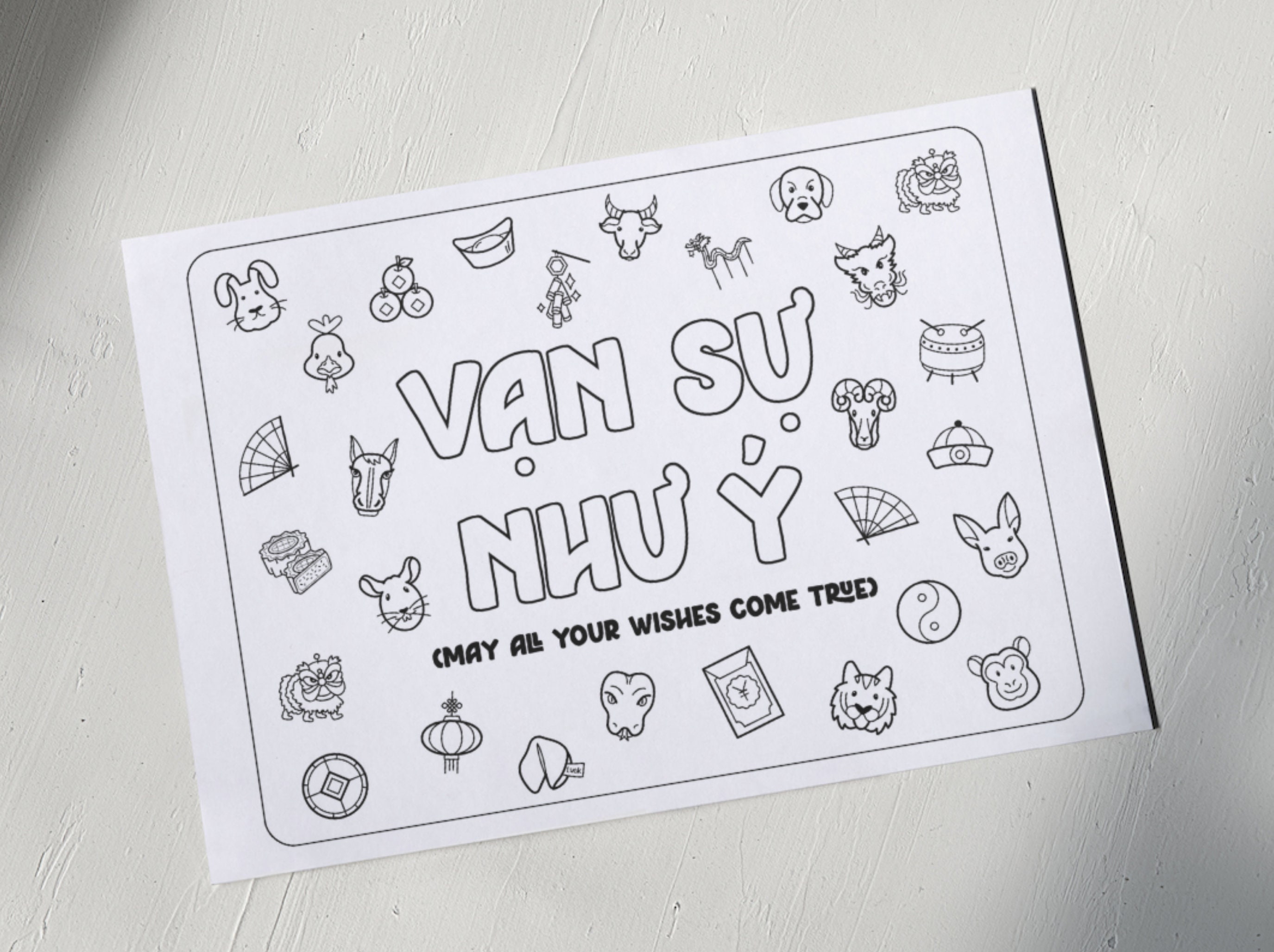 Vietnamese New Year Coloring Pages Tết Kids Activity Lunar New Year for ...