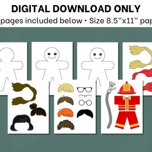 Firefighter Gingerbread Disguise | Kids' Gingerbread Craft Template - Etsy