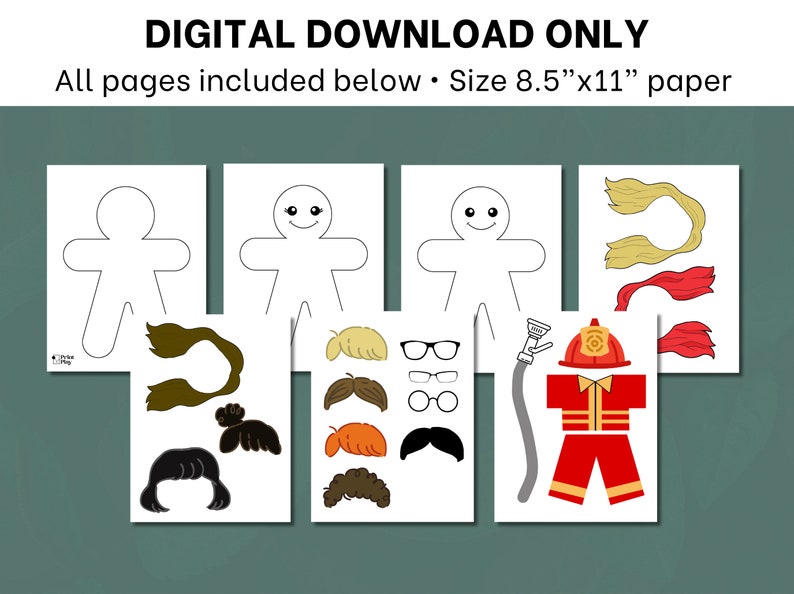 Firefighter Gingerbread Disguise | Kids' Gingerbread Craft Template - Etsy
