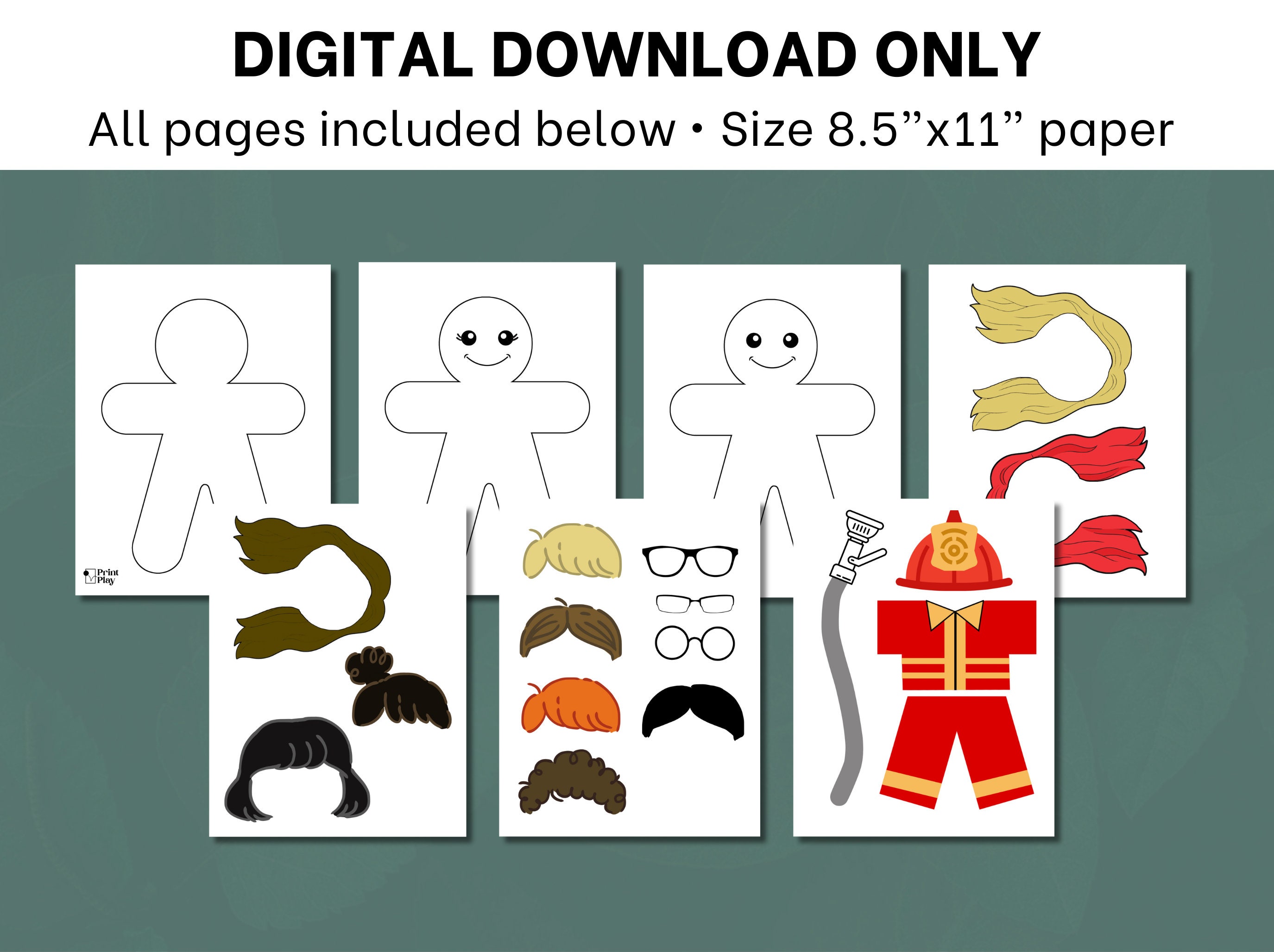 Firefighter Gingerbread Disguise | Kids' Gingerbread Craft Template - Etsy