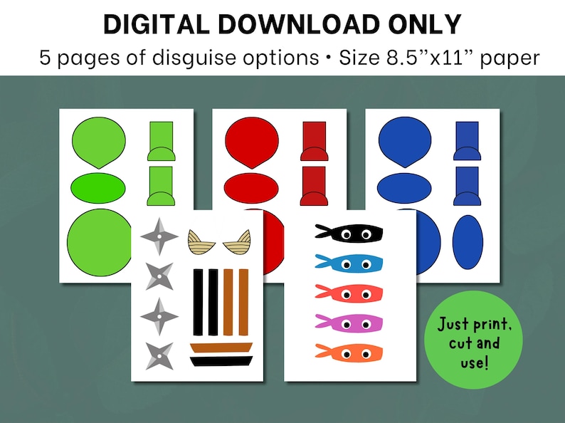 Ninja Turkey Disguise Kit: Kids Craft (digital Download) - Etsy