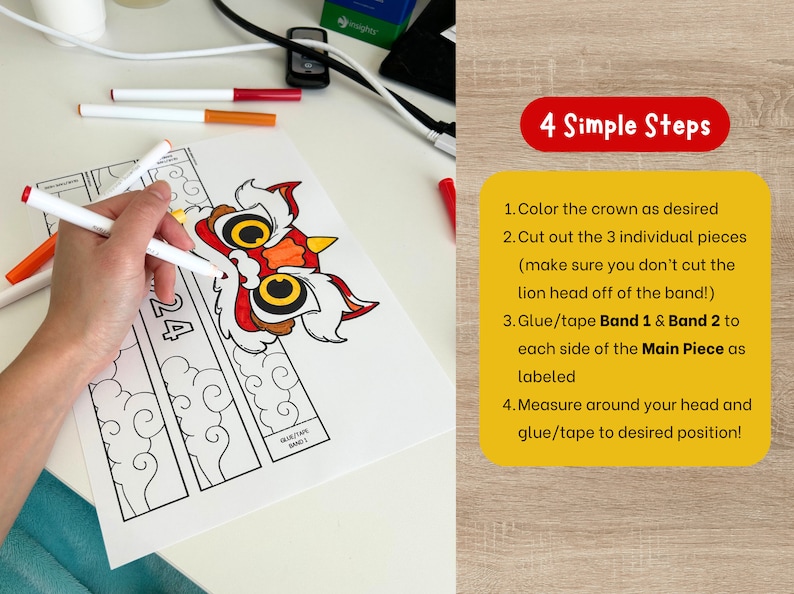 Lunar New Year Paper Crown Craft Chinese New Year 2024 Craft Year of ...