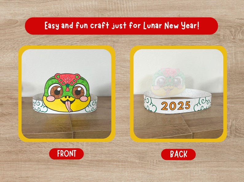 Year of the Snake Paper Crown Craft: Lunar New Year 2025 (PDF) - Etsy