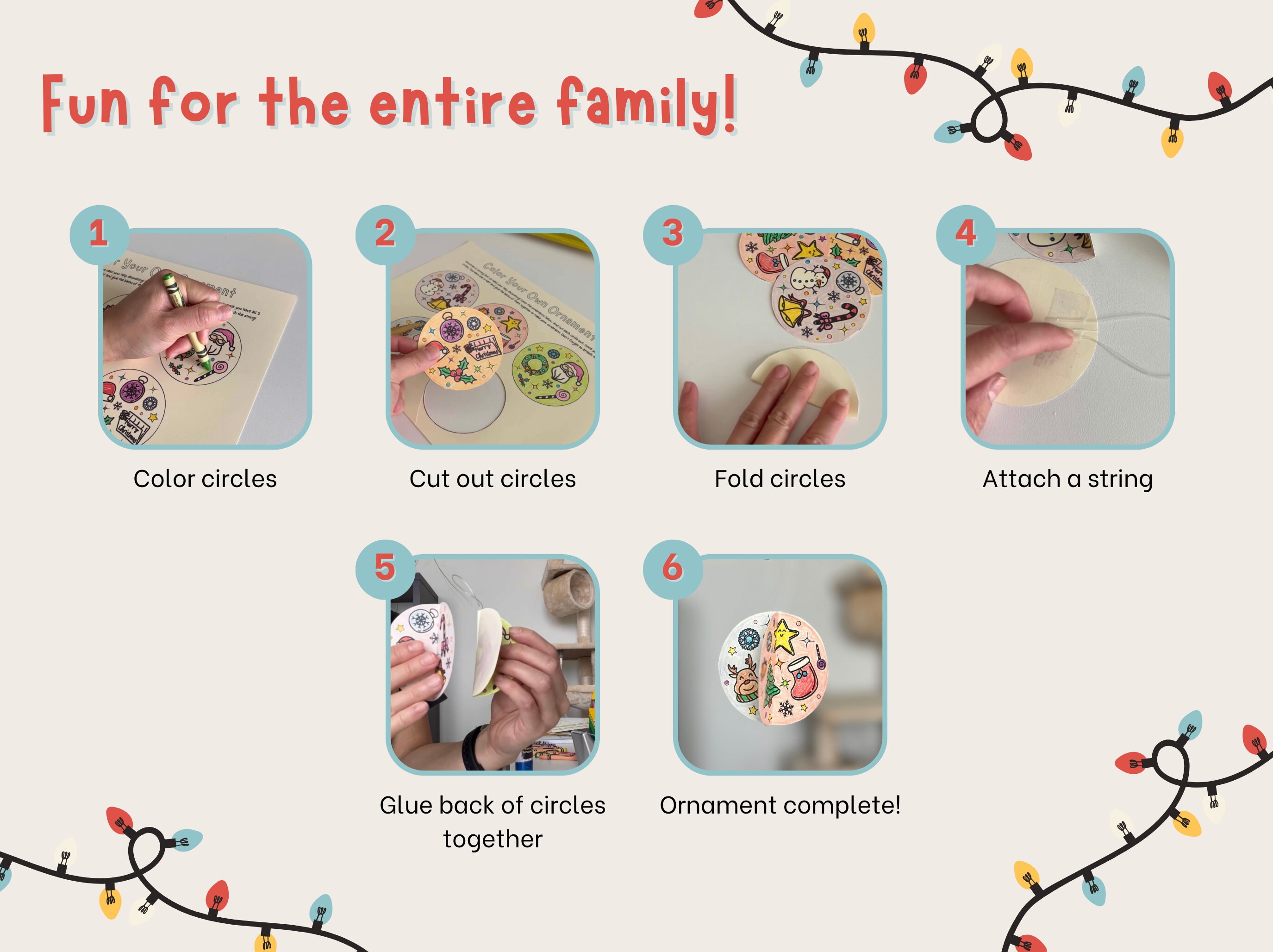 Printable Christmas Ornament | DIY Ornaments for Kids | Color Me Paper ...